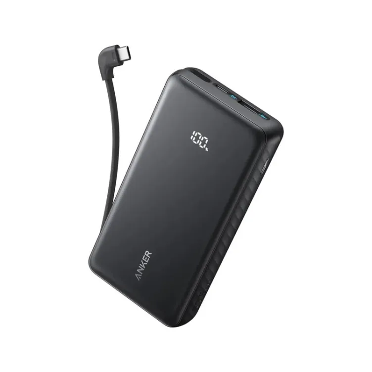 Zolo 20000mAh, 22.5W, sa ugrađenim USB-C kablom, Power Bank crni