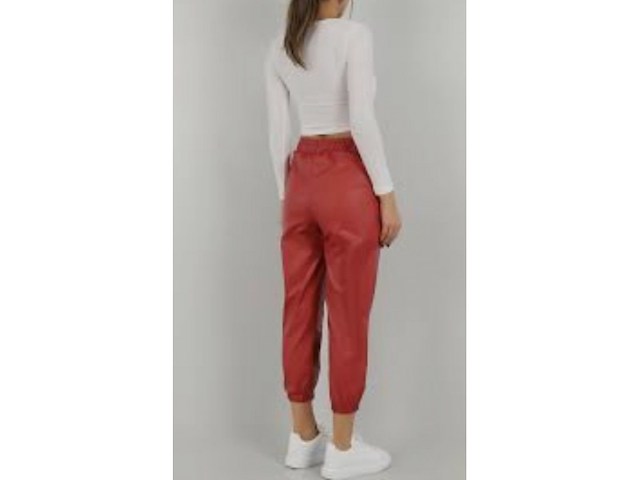 ZARA bordo pantalone od eko-koze (XS) visoki struk