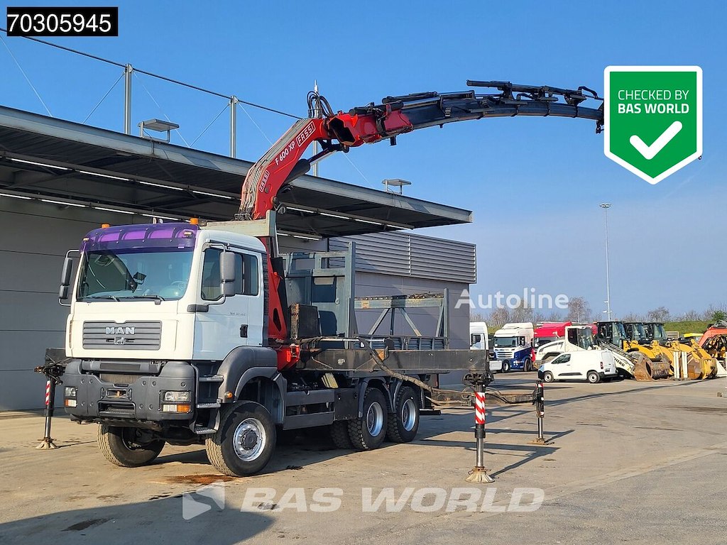 MAN TGA 33.350 TGA 6X6 Fassi F600 Crane Kran + Fly-Jib 6+6 Extension kamion s ravnom platformom