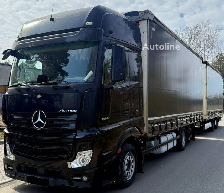 Mercedes-Benz Actros 2548 GIGASPACE AUTOMAT RETARDER 6x2JUMBO 2xALUTANK LODÓWK kamion sa klizna zavesa cerada + prikolica sa kliznom ceradom