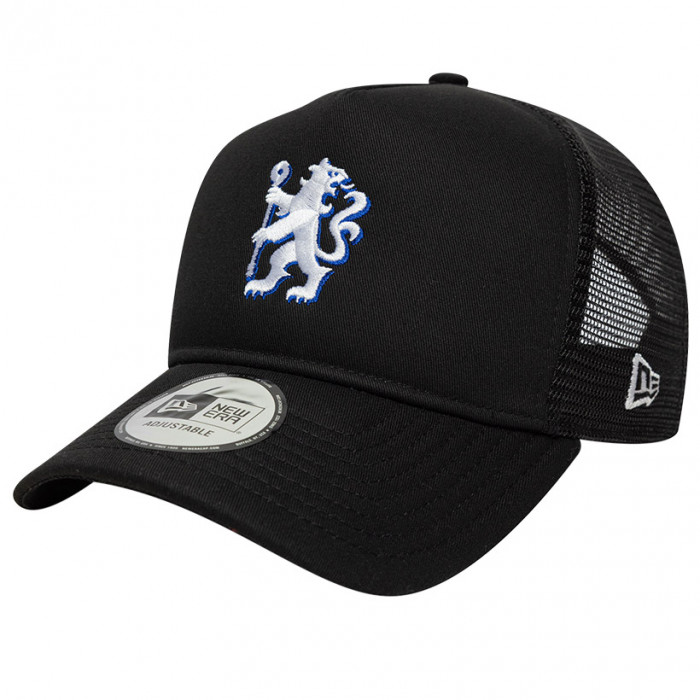 Chelsea New Era Trucker Lion Crest Patch Black kapa