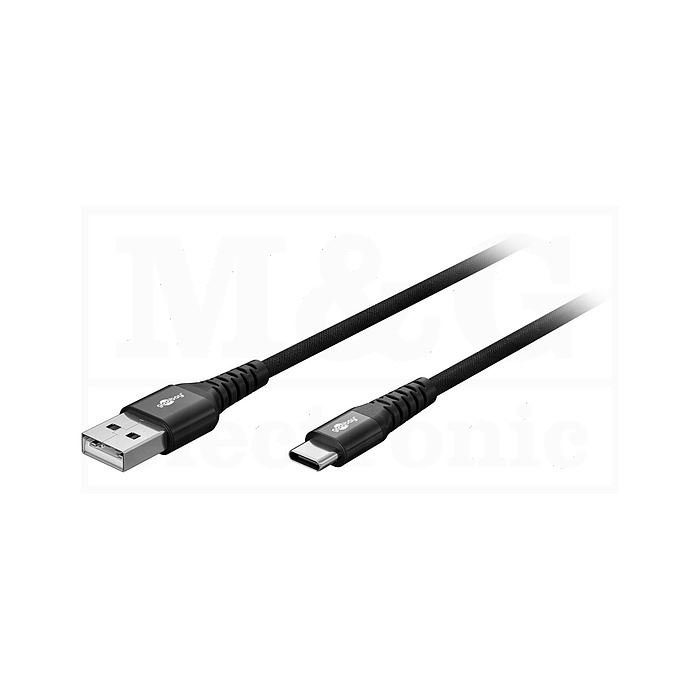 KABL USB C MUŠKI > USB A MUŠKI Supersoft crni 1m