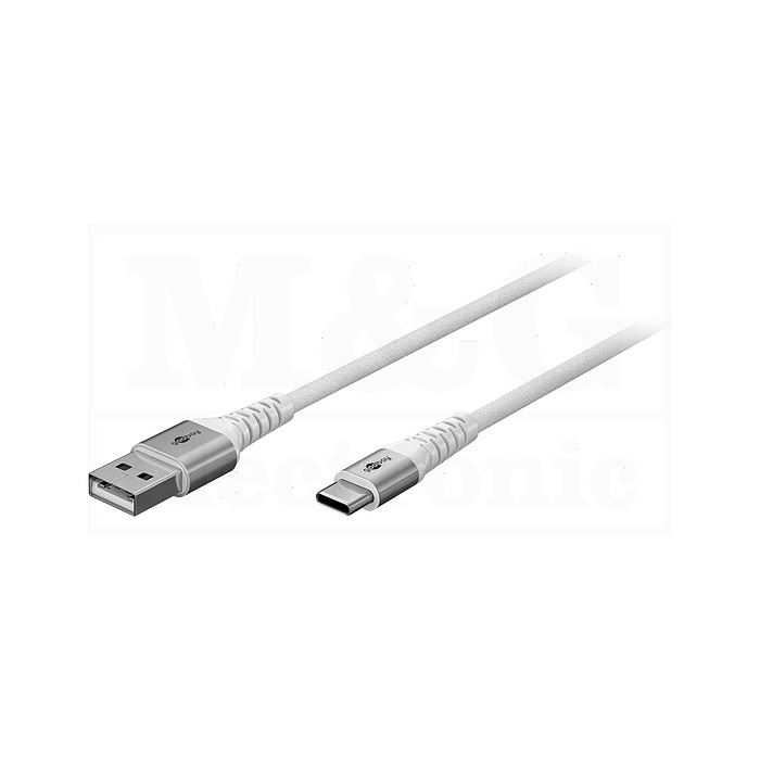 KABL USB C MUŠKI > USB A MUŠKI Supersoft beli 1m