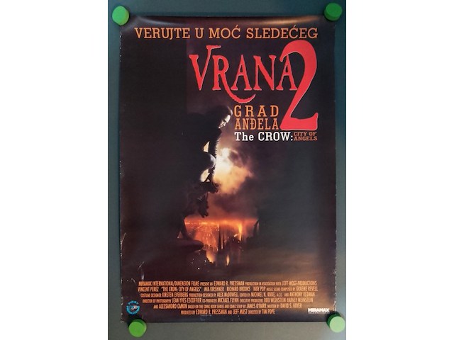 Originalni filmski plakat - Vrana 2: Grad anđela