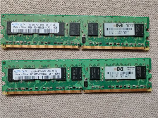 Dve SAMSUNG 2GB 2Rx8 PC2-6400E-666-12-G3 memorije