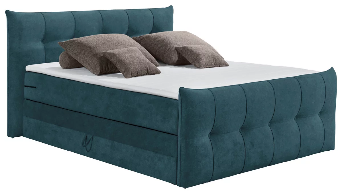 BOXSPRING KREVET 180/200 cm tamnoplava