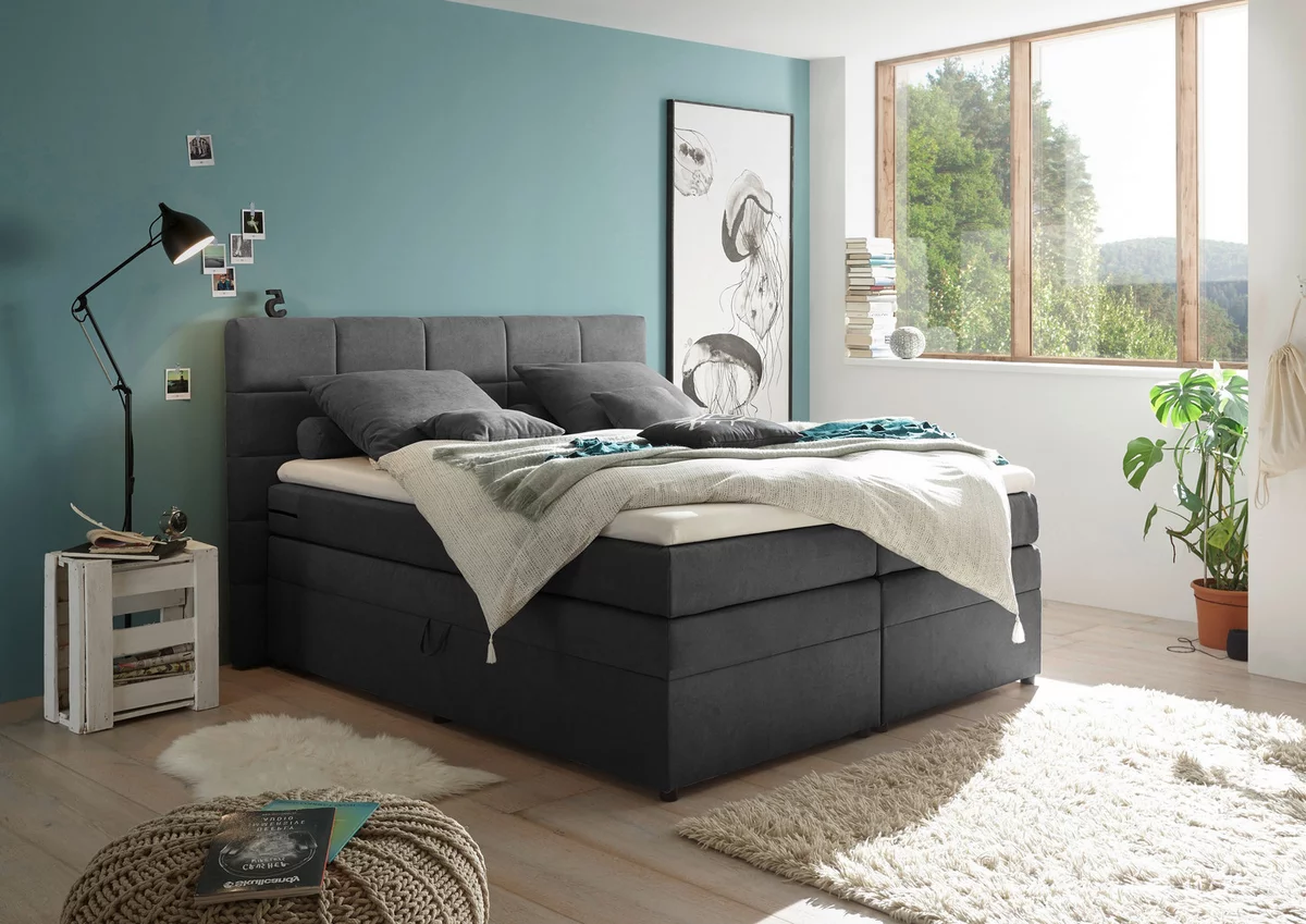 BOXSPRING KREVET 180/200 cm boja zemlje
