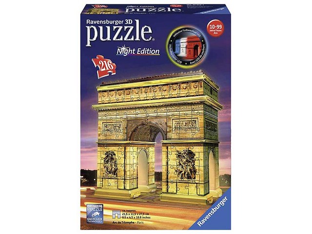 Ravensburger 3D Puzzle sa LED svetlom Trijumfalna kapija u Parizu