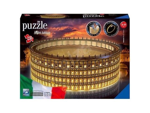 RAVENSBURGER 3D puzzle Maketa sa noćnim svetlom KOLOSEUM