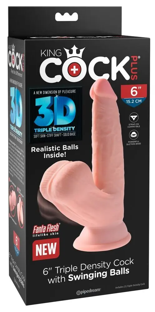 Pipedream Dildo sa testisima King Cock Plus 6