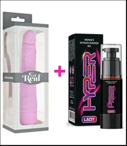 Silikonski vibrator, Roze i Hyper Lady Gel za intimnu masažu