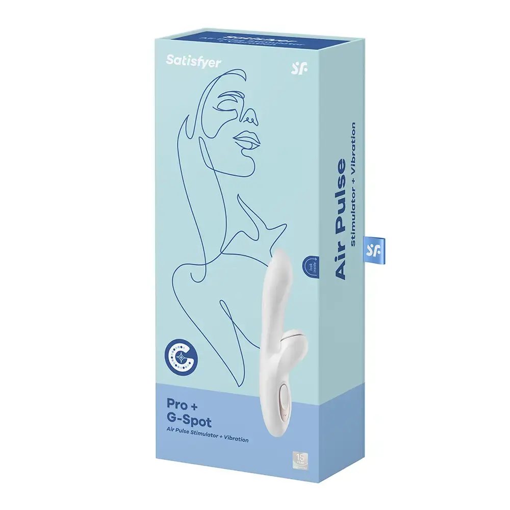 Satisfier Stimulator PRO+G-Spot Air, 2 motora, Beli