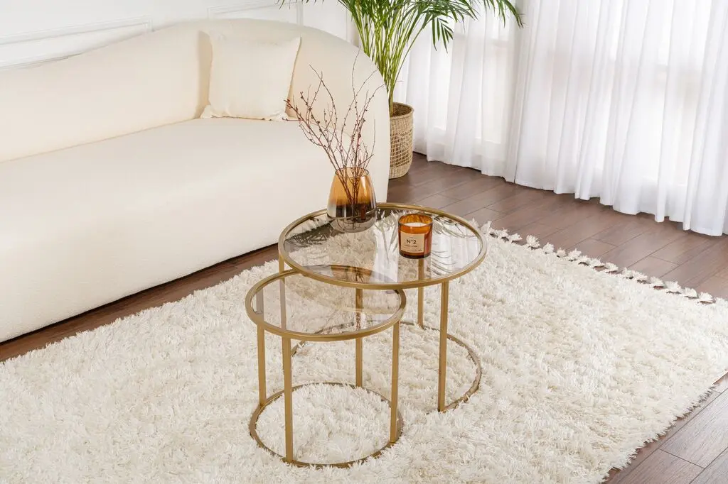 Nordure Klub sto-set Aurum, 60x60x43cm, 2 komada, Zlatne boje