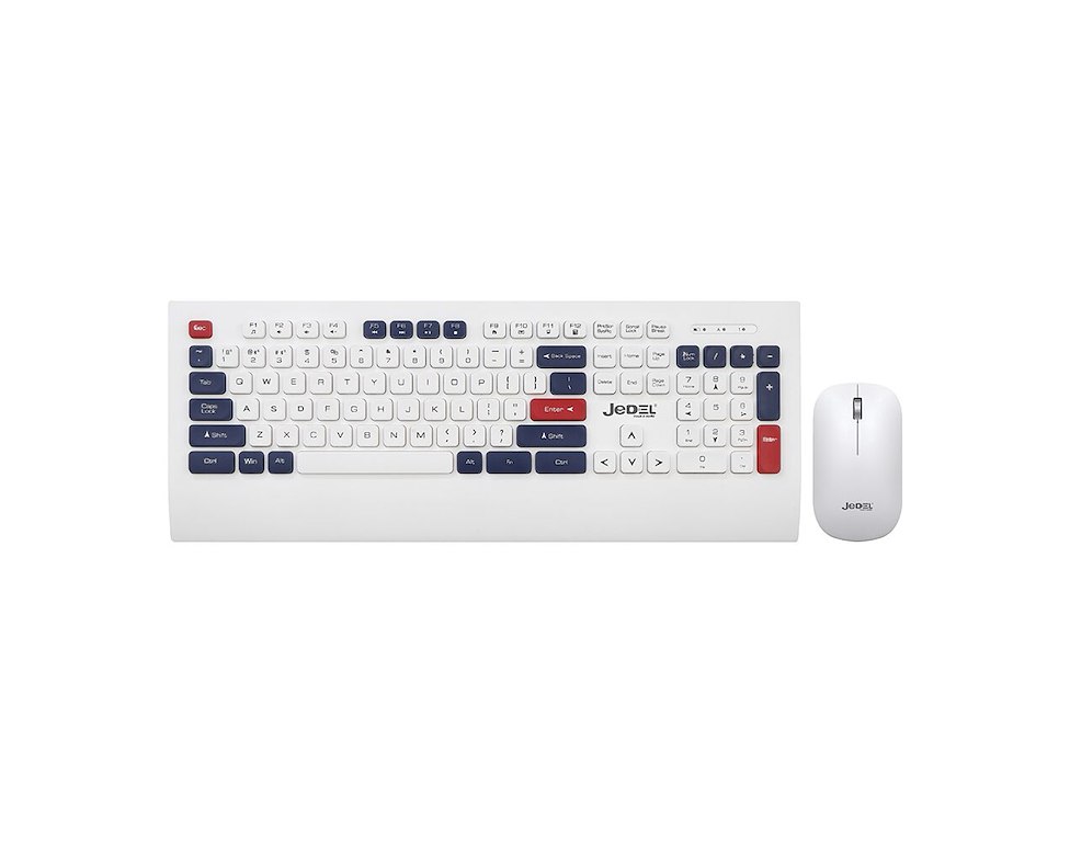 Tastatura bezicna i mis bezicni WS671 belo-plava JEDEL (MS)