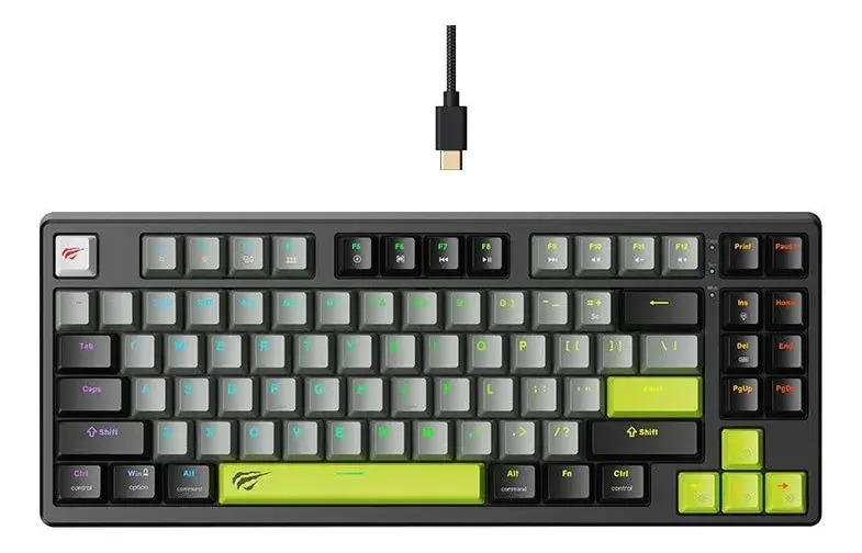 Havit Gejmerska tastatura KB904L, RGB, Siva