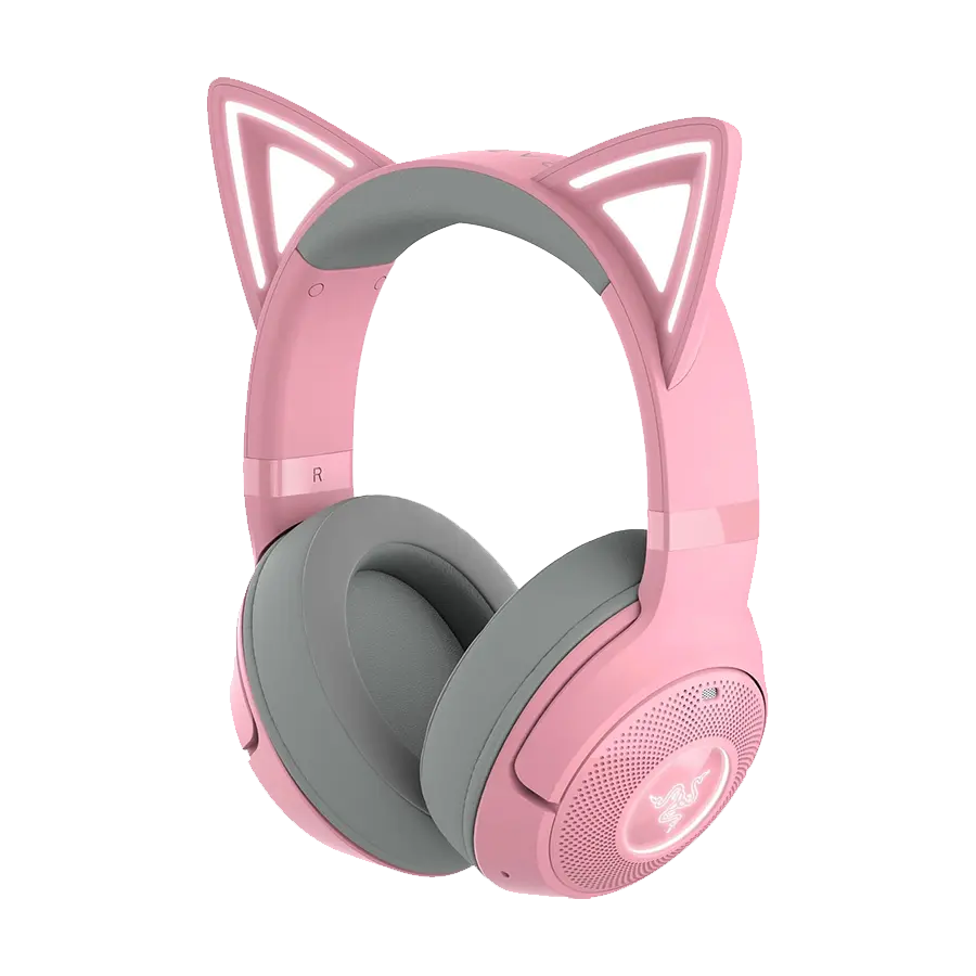 Razer slušalice Kraken Kitty V2 BT - Quartz Edition - Bežične Bluetooth RGB slušalice sa Kitty Ears - FRML pakovanje, RZ04-04860100-R3M1