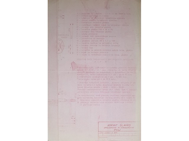 Brošura Brusilice HAP-10 `PTUJ` Jugoslavija