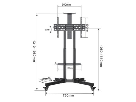 XSTAND 32/75 Podni pokretni nosač za TV