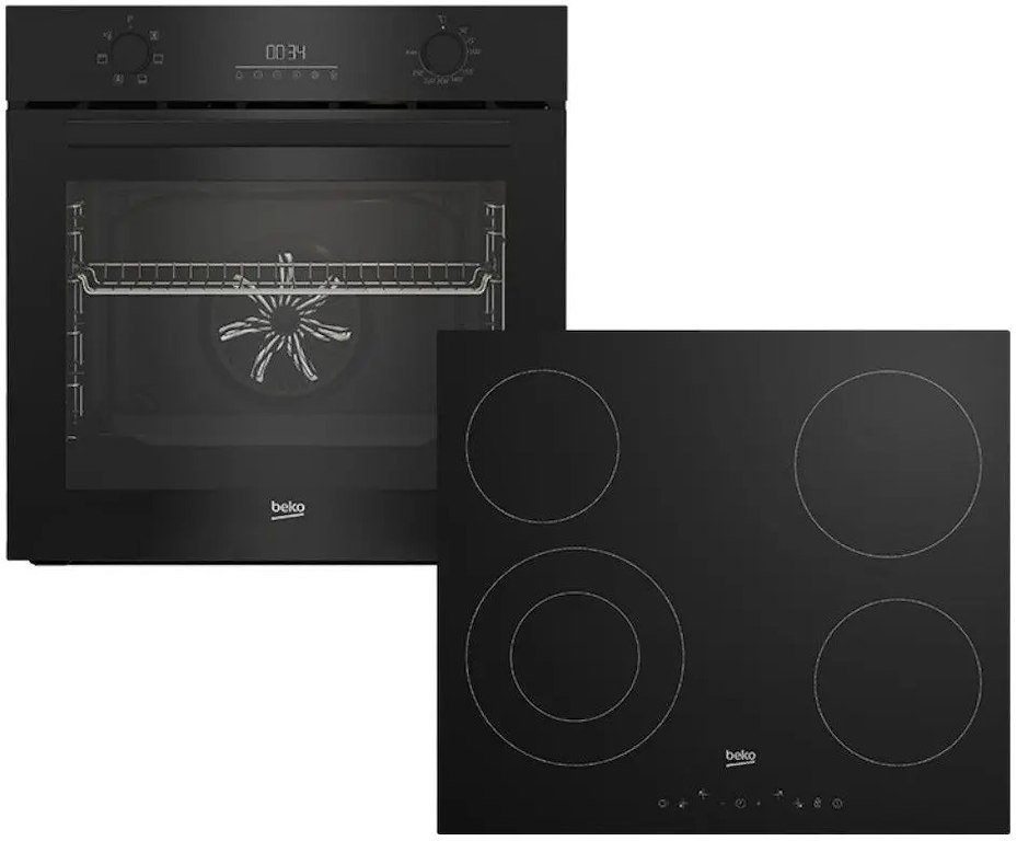 Beko ugradni set BBSE17320BD, Ventilatorska, Staklokeramika, 72 L zapremina rerne, 4 grejnih zona, crnaID: EK000839577
