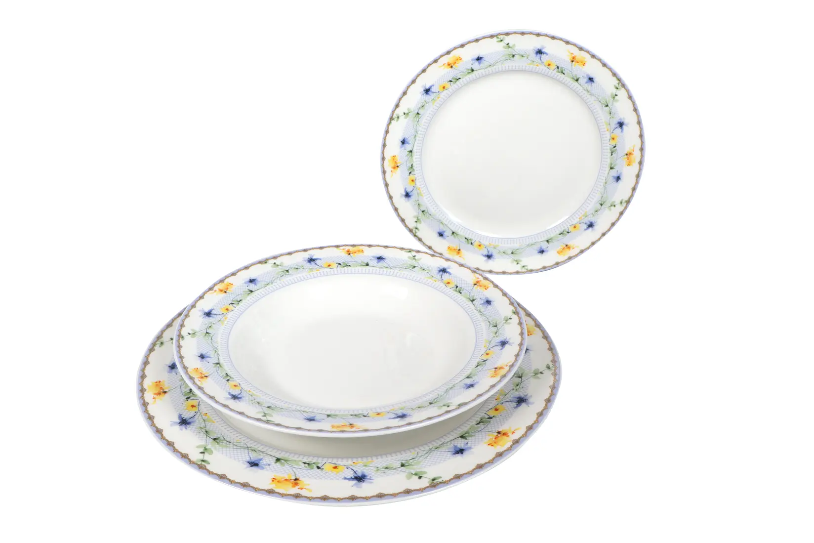 Sigma Set za ručavanje CL241221, Plavi cvetići, Porcelan, 18 komada