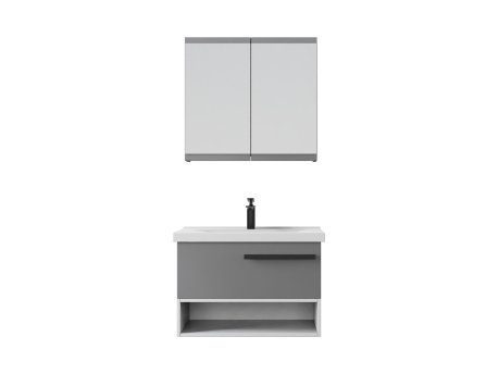 HANAH HOME Set kupatilskog nameštaja (2 komada) Blanc 80 Matte Grey