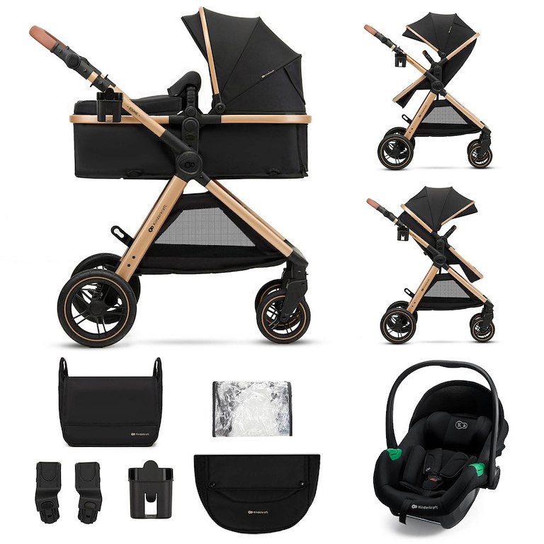KINDERKRAFT ESME PRO KOLICA ZA BEBE 3U1 PURE BLACK KSESME00BLK300NID: EK000840062