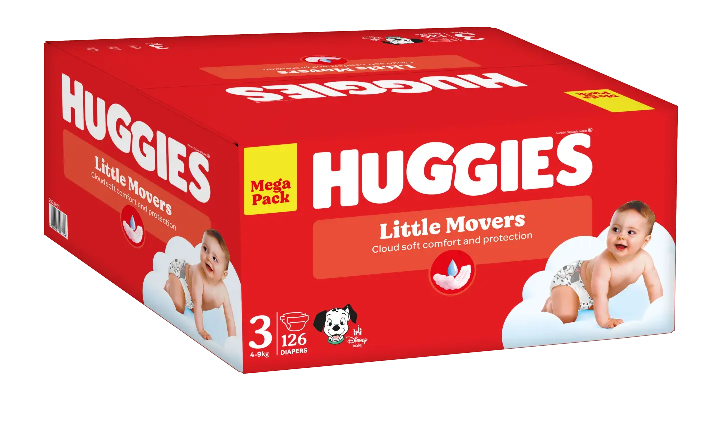 Huggies Little Movers Otvorene pelene Box, (3), 4-9kg, 126 komada