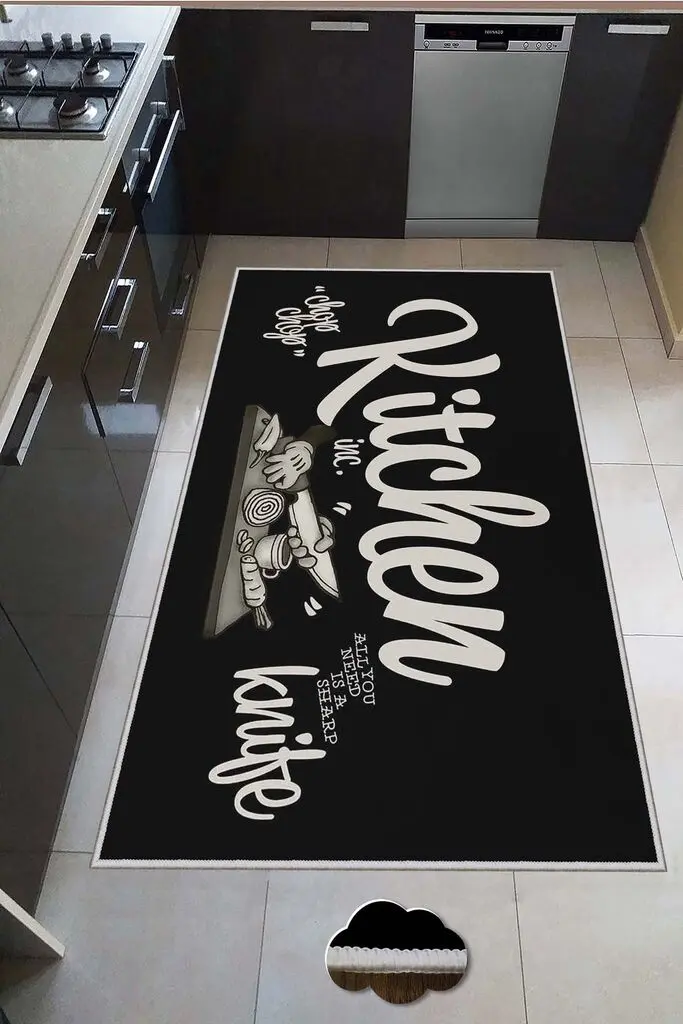 Conceptum Hypnose Tepih Hmnt570, Pravougaoni, 80 x 150 cm, Crno-beli