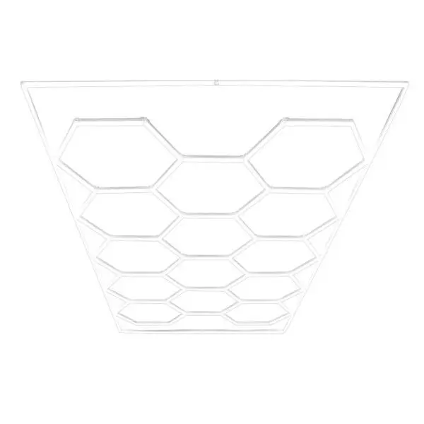 XLED Šestougaona LED plafonjera, 14 glava, 706W, 6500K, 100-110 lm/W, 484.5x243cm