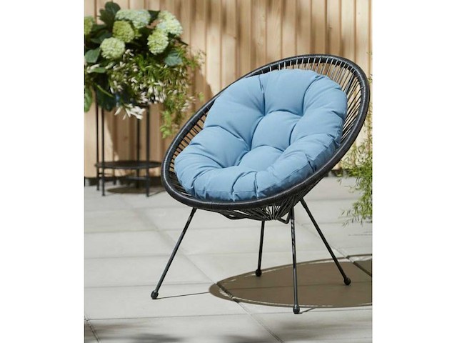 Jastuk za ovalnu baštensku stolicu - fotelju 110x90cm SKY BLUE