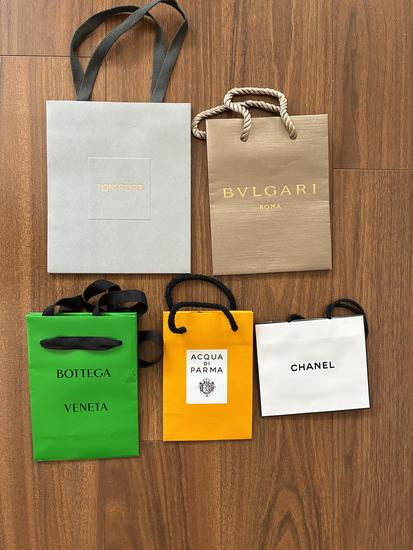 Tom ford, chanel, bvlgari, bottega, aqua di parma