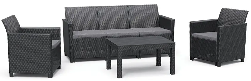 Keter Baštenska garnitura Claire 3 seater, grafit
