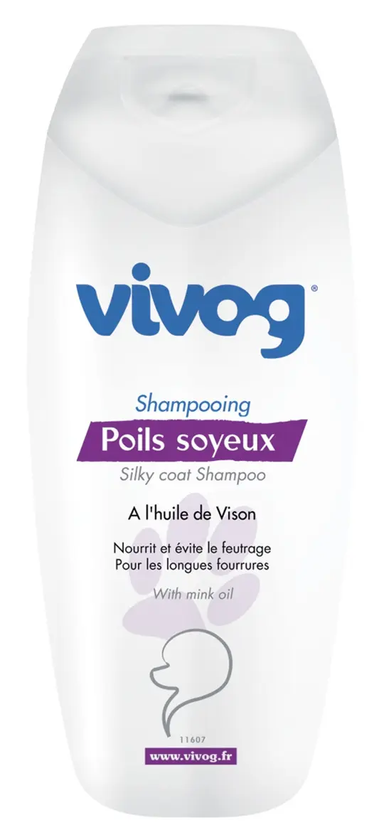Vivog Profesionalni šampon za pse Poils soyeux, Duga i svilenkasta dlaka, 1 L