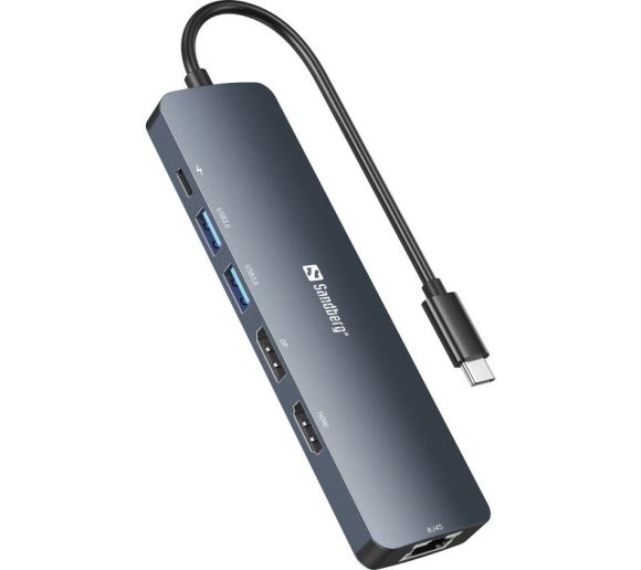 Docking station Sandberg USB-C - HDMI/DP/LAN/2xUSB 3.0/USB C PD 100W 136-43
