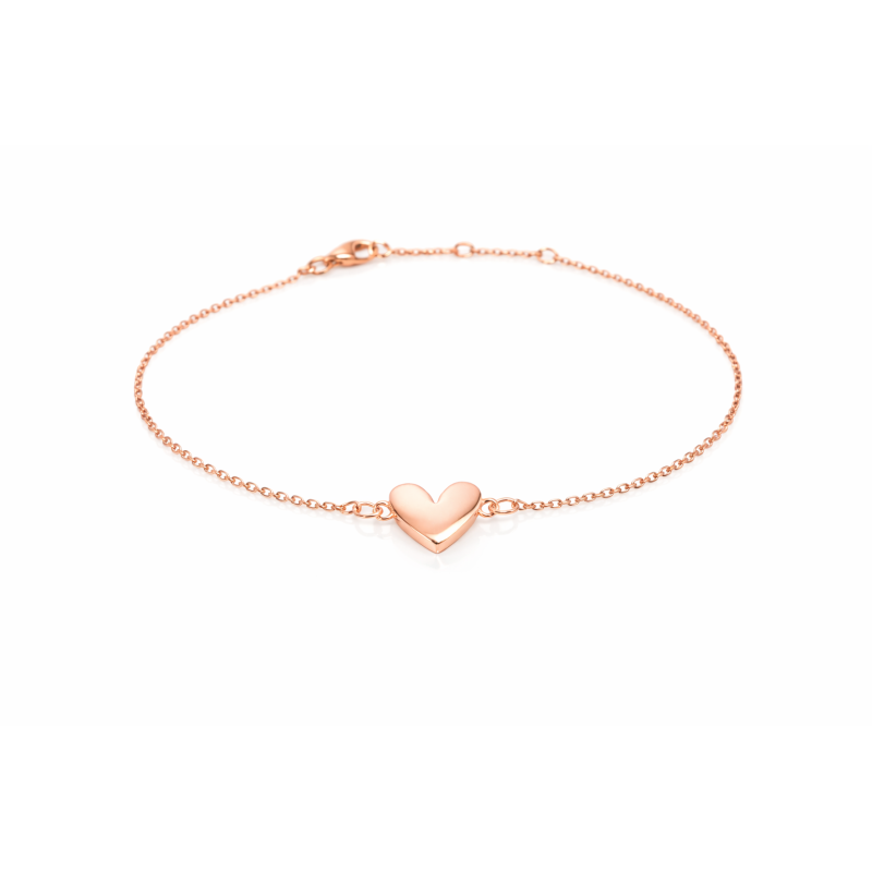 HEART SILVER BRACELET WITH ROSE GOLD