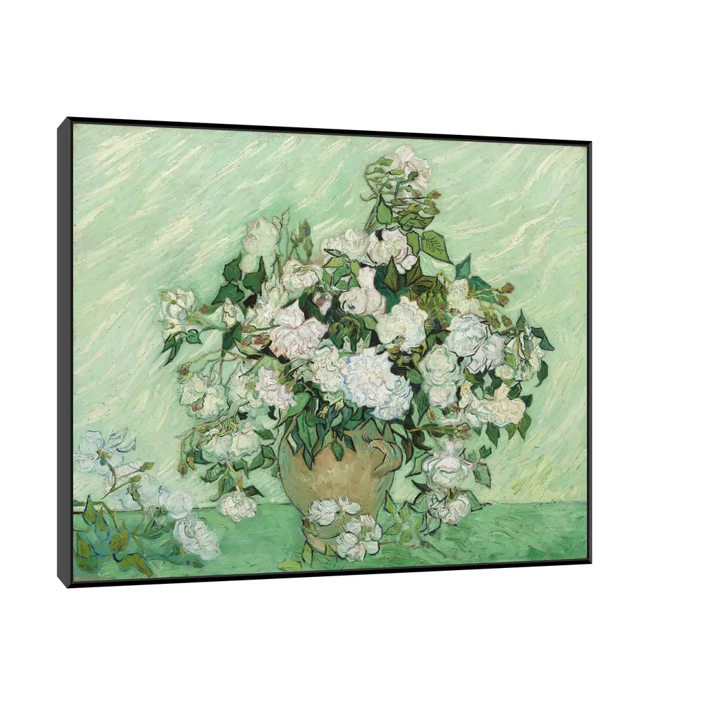 Canvas Slika na platnu Roses, Vincent van Gogh, 150x120cm, Sa ramom, Crni
