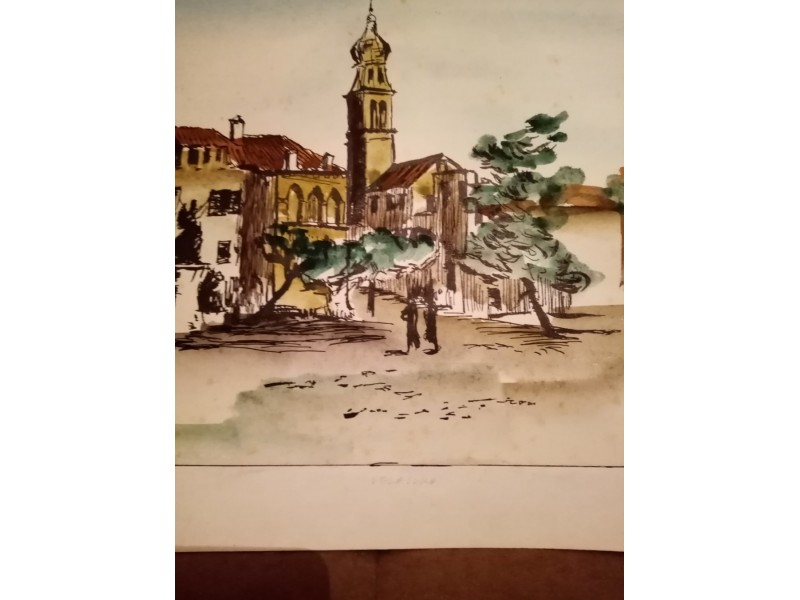 SERIOGRAFIJA-AKVAREL DRAGAN MILOSAVLJEVIC IZ 89