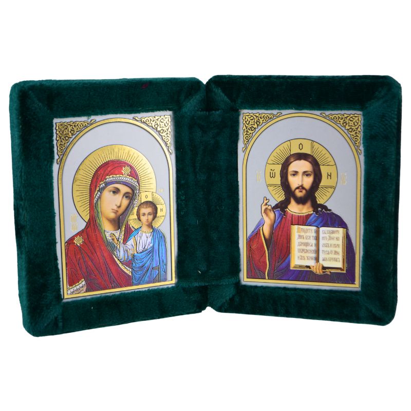 Diptih, Presveta Bogorodica - Gospod Isus Hrist (17X11) cm