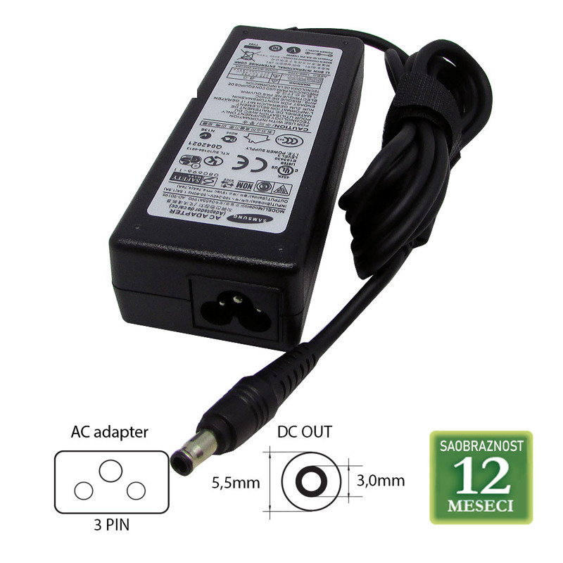 SAMSUNG 19V-4.74A ( 5.5 * 3.0 ) 90W-SA04 LAPTOP ADAPTER