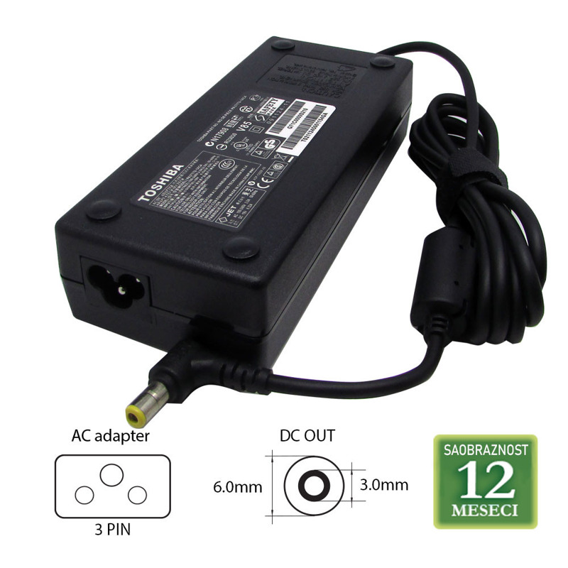 TOSHIBA 19V-6.3A ( 6.3 * 3.0 ) 120W-TS08 LAPTOP ADAPTER