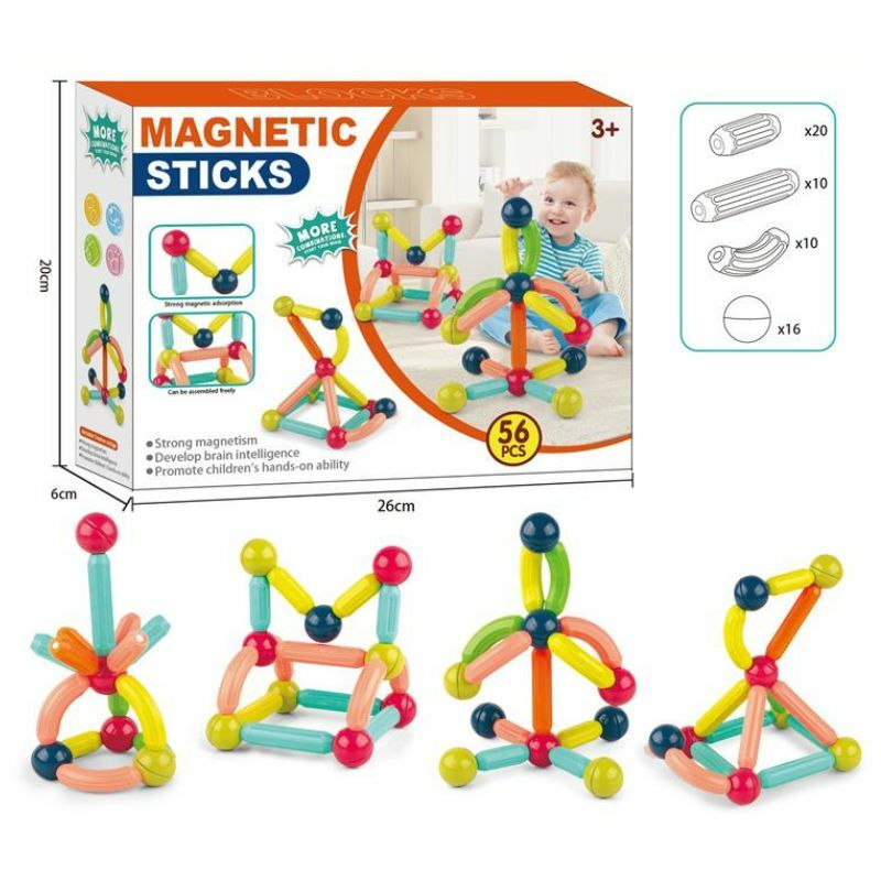MAGNETNE KOCKE/STAPICI 56 PCS 96557