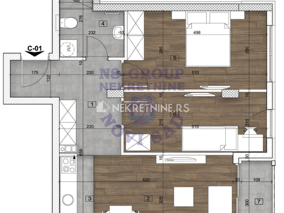 Trosoban stan 61m2 Bulevar patrijarha Pavla