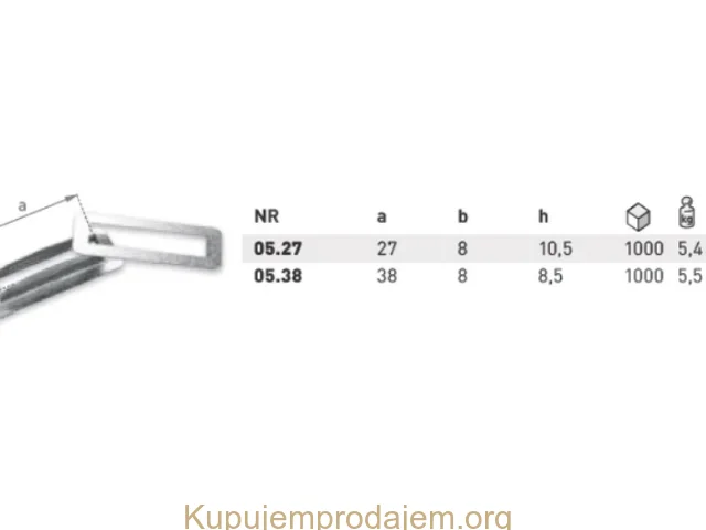 Ringlica pravougaona (Galvanizovani) 1000 kom/kutija