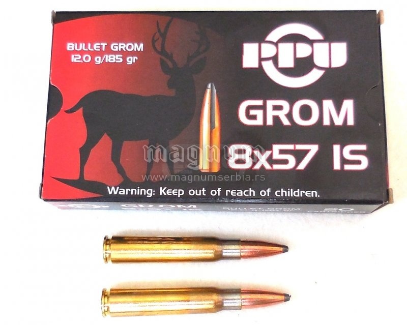 Karabinski metak PPU Grom 8×57 12.0gr