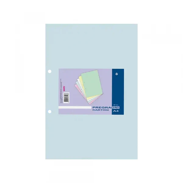 Pregradni karton A4 295x230mm 1/100 pastel plavi