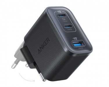 ANKER Nano 70W GaN zidni brzi punjač, 3-porta (2x USB-C i 1x USB-A) crni