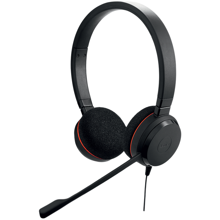 JABRA EVOLVE 20 MS Stereo USB Headband, Noise cancelling, USB connector, with mute-button and volume control on the cord, with foam ear cushion, Microsoft optimized, 4999-823-109