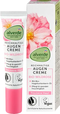 alverde NATURKOSMETIK
Krema za područje oko očiju organska divlja ruža, 15 ml