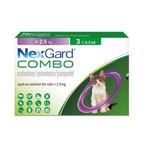 NexGard Combo Cat do 2,5 kg 1 ampula – kompletna antiparazitska zaštita za mačke