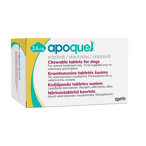 ZOETIS APOQUEL CHEWABLE 3,6 MG 10 TABLETA – TERAPIJA SVRABA I ATOPIJSKOG DERMATITISA KOD PASA